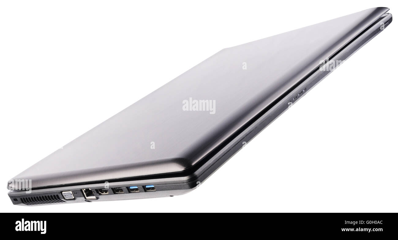 Closed laptop (notebook) isolated on the white background Stock Photo ...