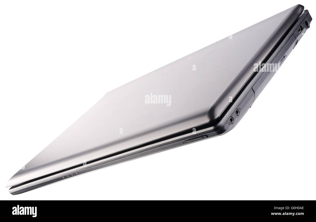 Closed laptop (notebook) isolated on the white background Stock Photo ...