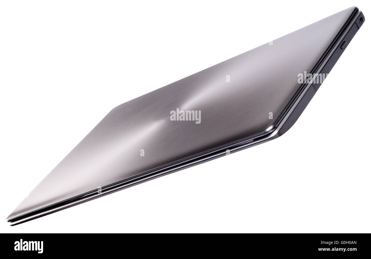 Closed laptop (notebook) isolated on the white background Stock Photo ...