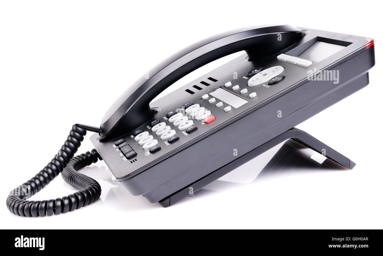 Office IP multi-button telephone set over white background Stock Photo ...