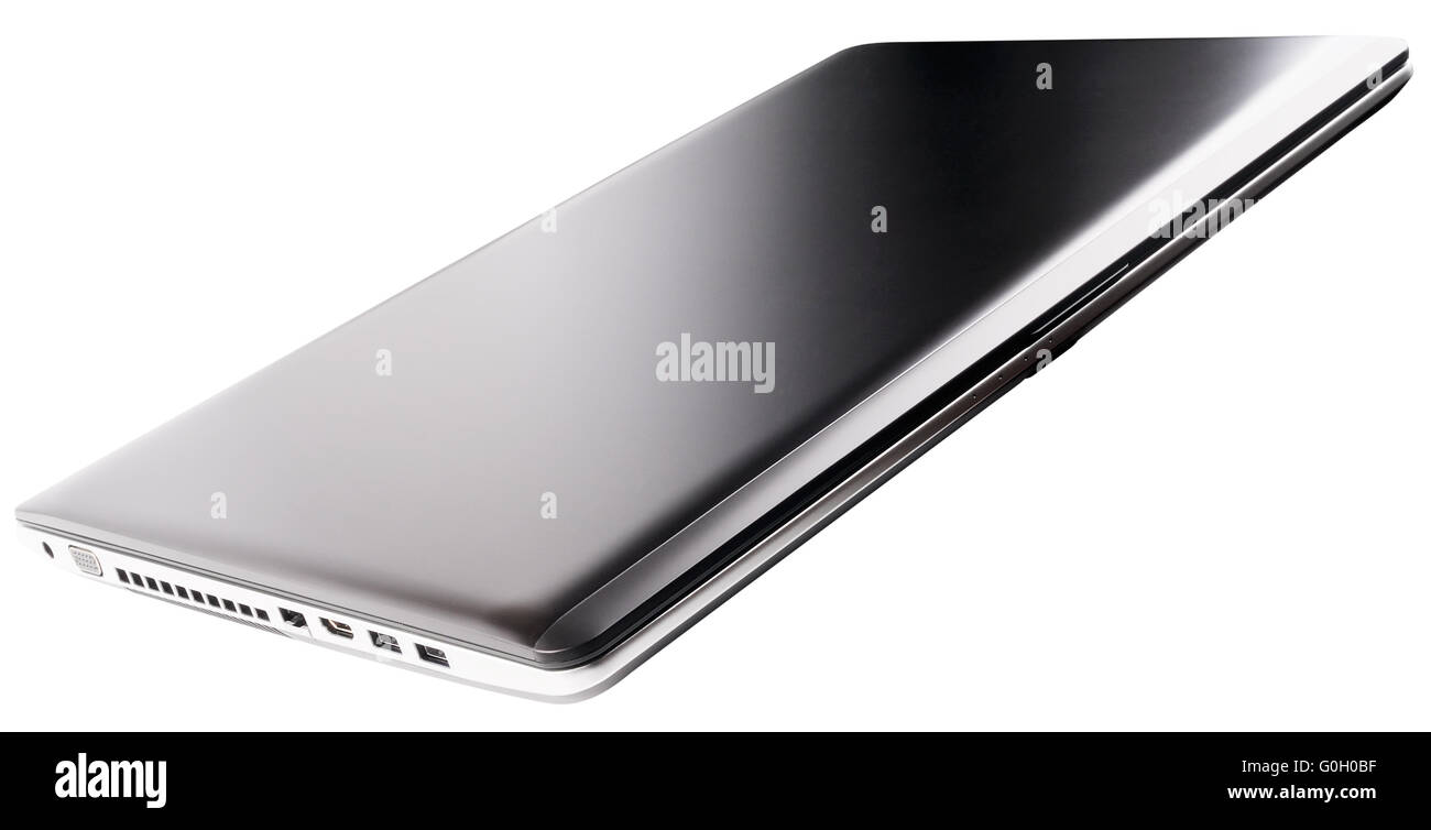 Closed laptop (notebook) isolated on the white background Stock Photo ...