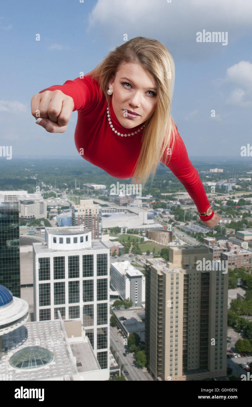 Superwoman flying hi-res stock photography and images - Alamy