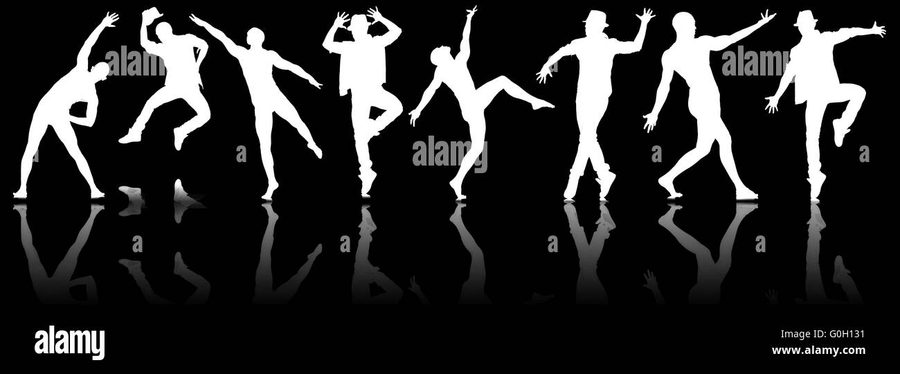 Silhouettes of dancers in dancing concept Stock Photo - Alamy