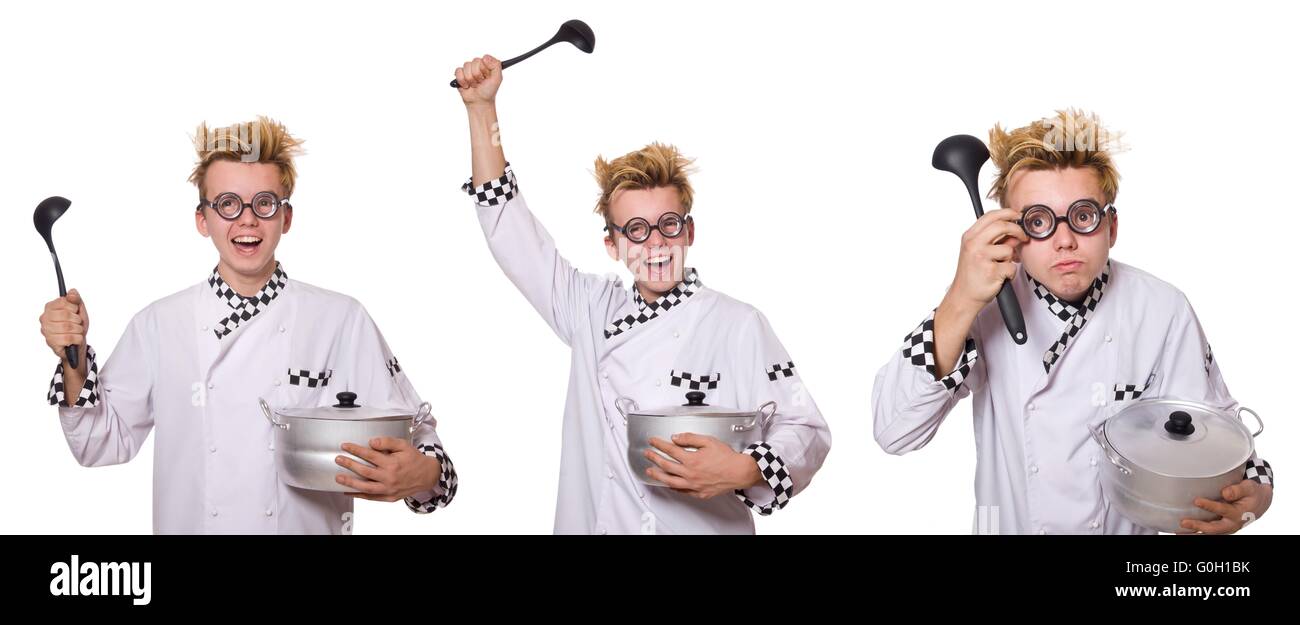 Set of photos with funny cook Stock Photo - Alamy
