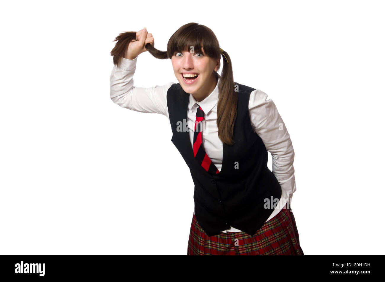 Funny nerd student isolated on white Stock Photo - Alamy