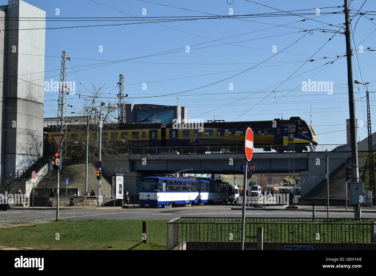 Riga tram in city surrounds: track layout, stops arrangement and famous ...