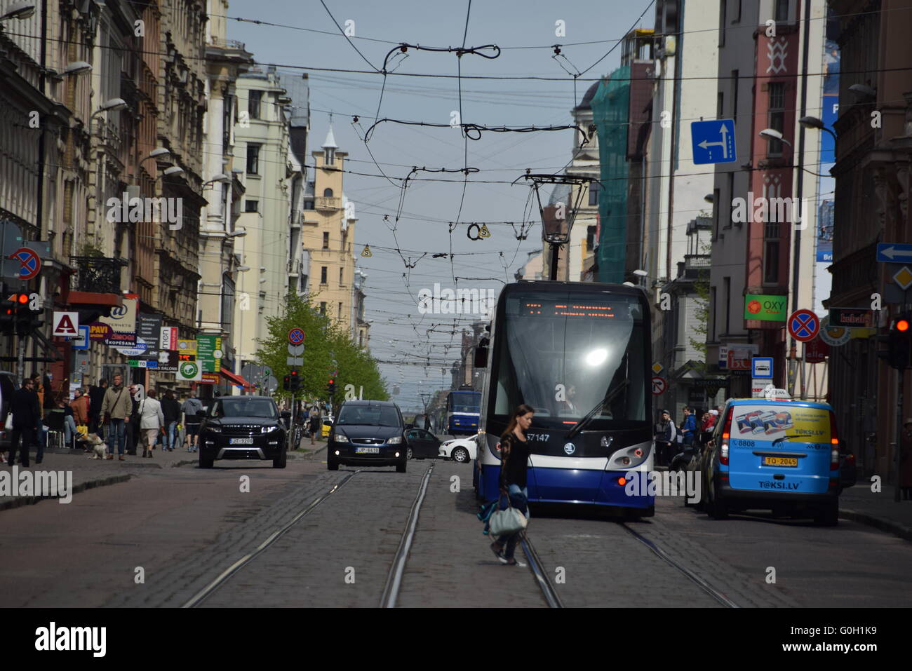 Riga tram in city surrounds: track layout, stops arrangement and famous ...