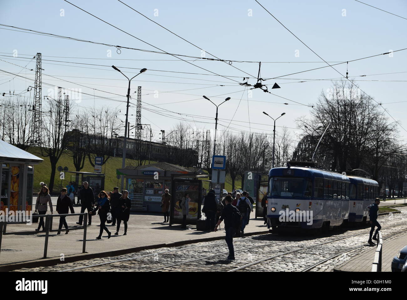 Riga tram in city surrounds: track layout, stops arrangement and famous ...
