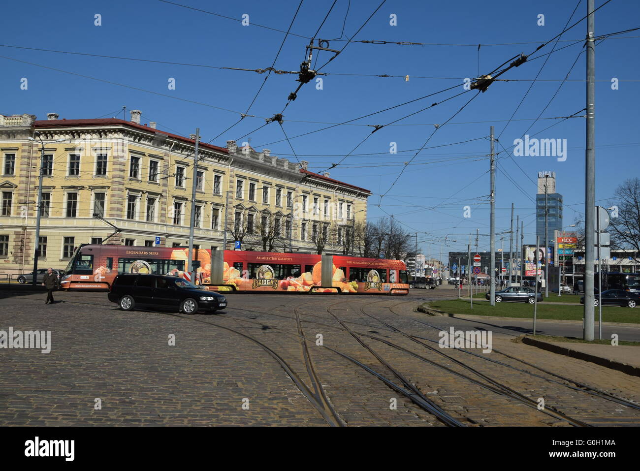 Riga tram in city surrounds: track layout, stops arrangement and famous ...