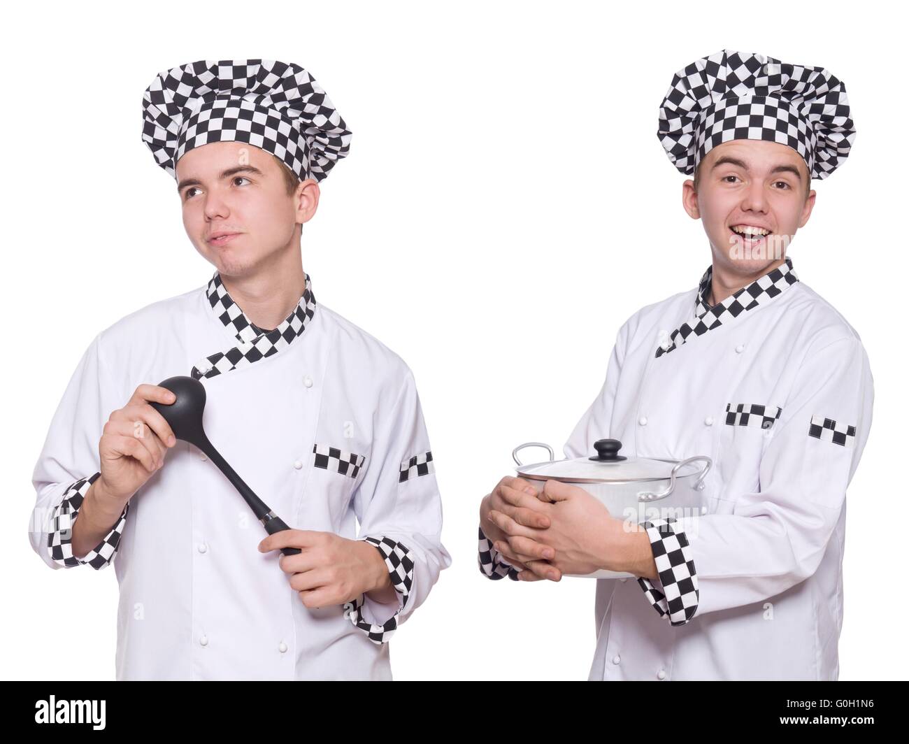 Set of photos with funny cook Stock Photo - Alamy