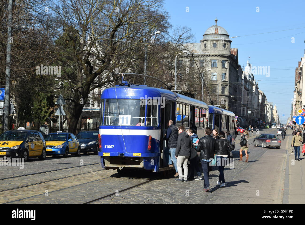 Riga tram in city surrounds: track layout, stops arrangement and famous ...