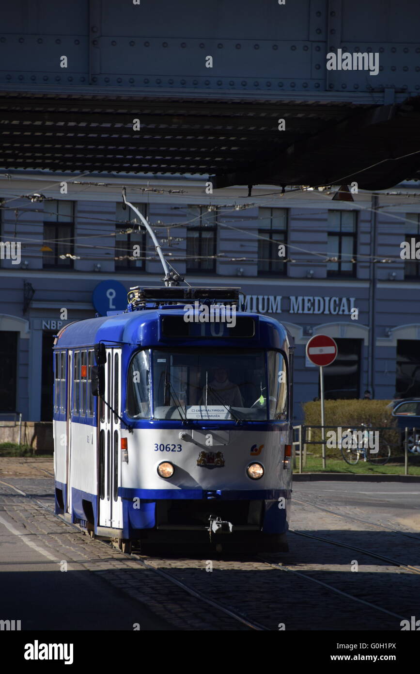 Riga tram in city surrounds: track layout, stops arrangement and famous ...