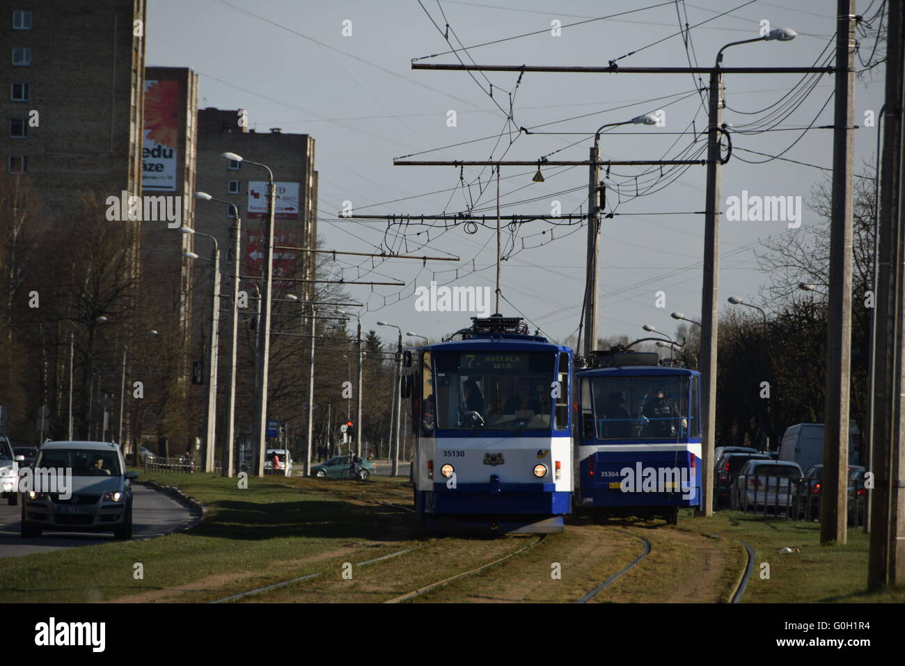 Riga tram in city surrounds: track layout, stops arrangement and famous ...