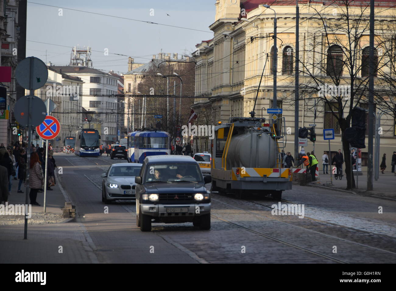 Riga tram in city surrounds: track layout, stops arrangement and famous ...