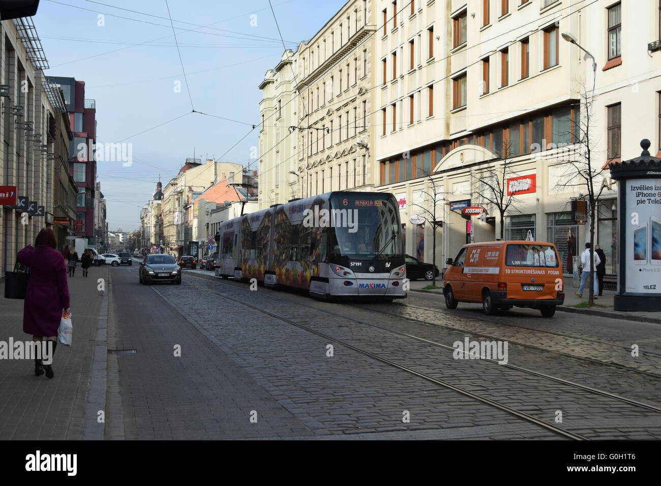 Riga tram in city surrounds: track layout, stops arrangement and famous ...