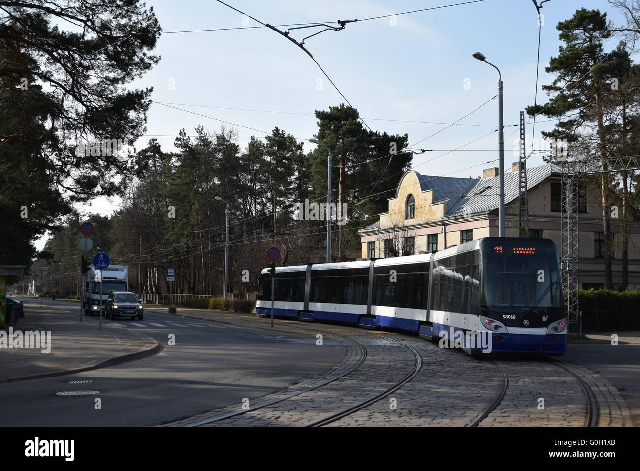Riga tram in city surrounds: track layout, stops arrangement and famous ...
