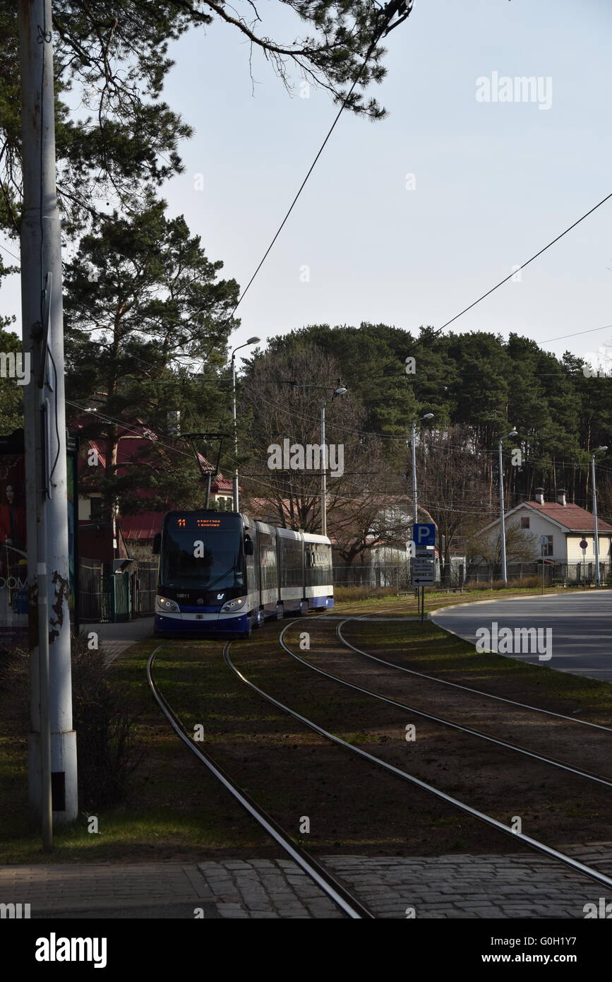 Riga tram in city surrounds: track layout, stops arrangement and famous ...