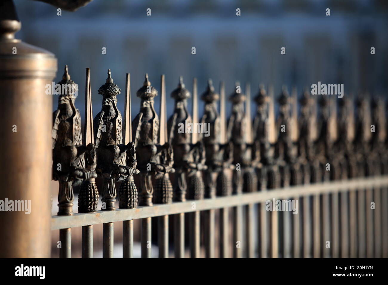metal fence with peaks Stock Photo - Alamy