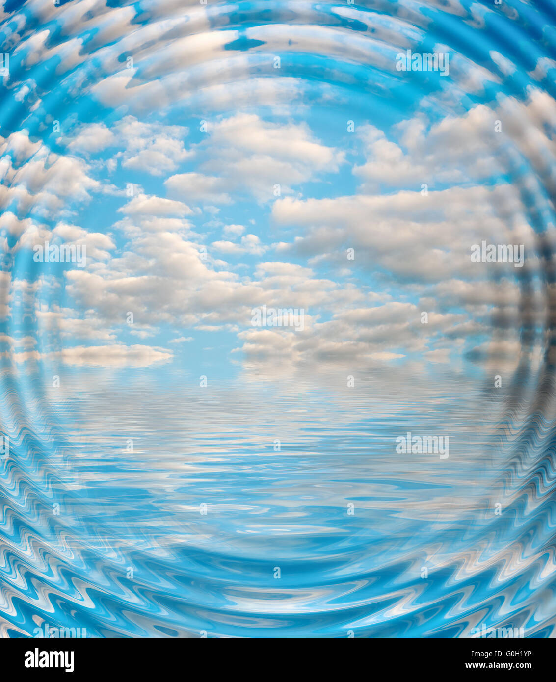 Surface Rippled of water with clouds and sky background Stock Photo - Alamy