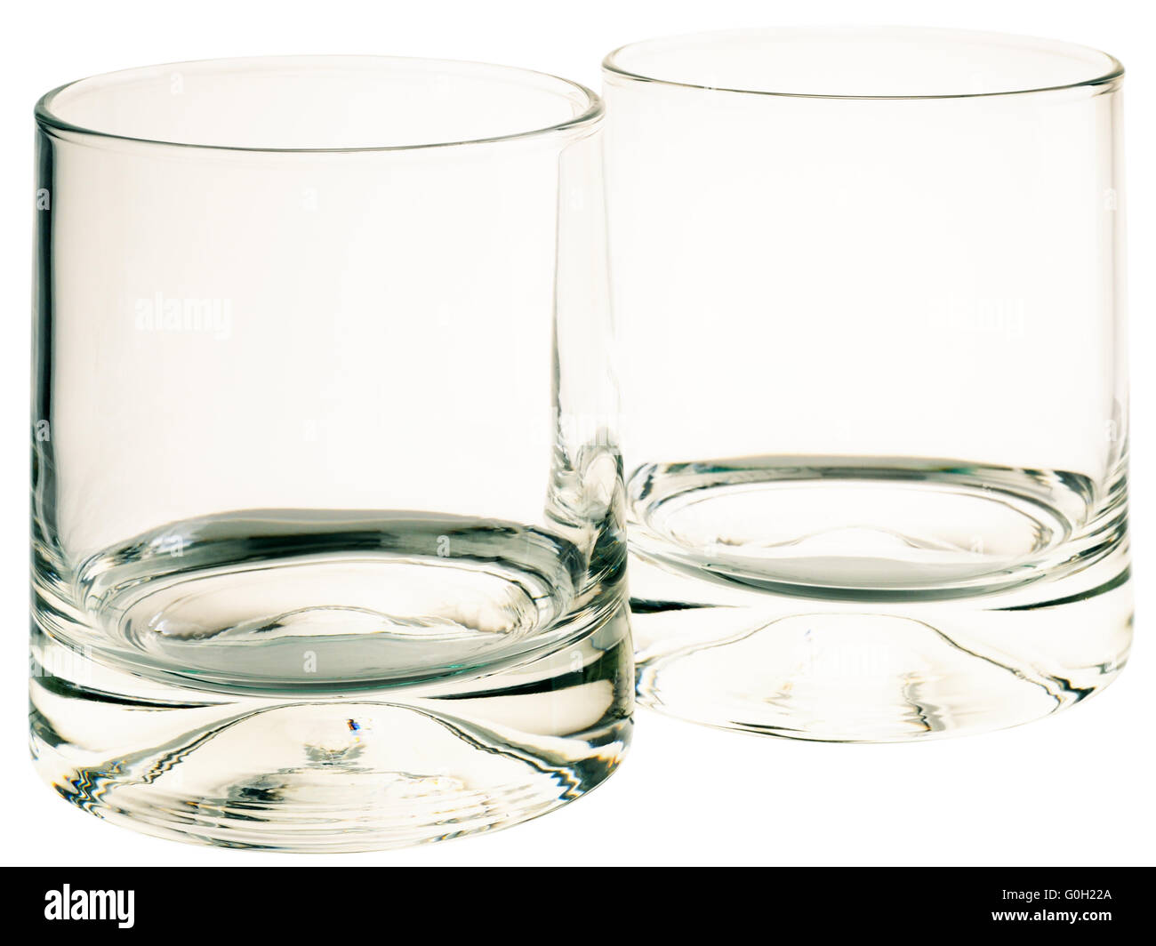Two empty drinking glasses isolated on the white Stock Photo - Alamy