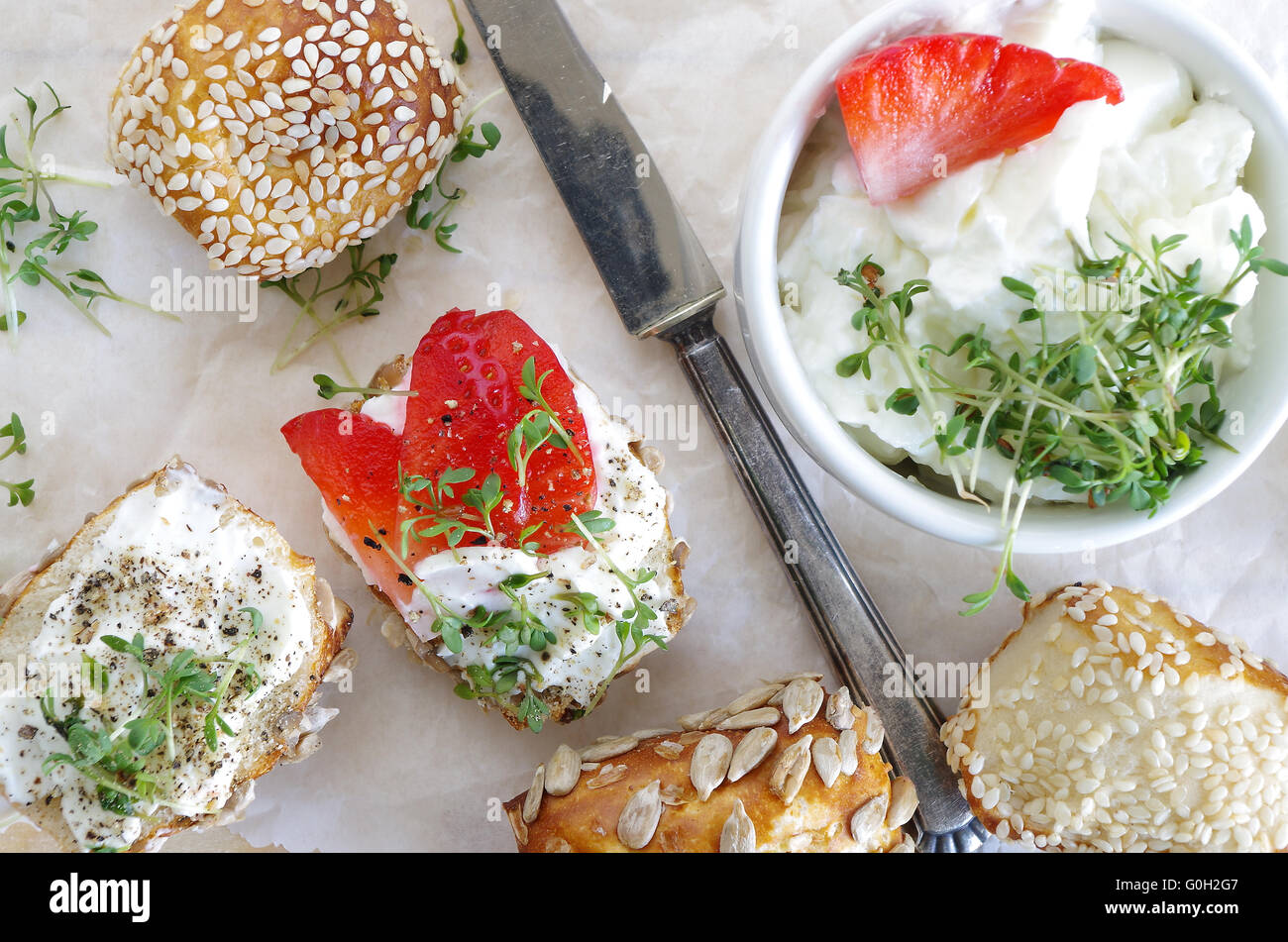 lye roll with cream cheese Stock Photo - Alamy