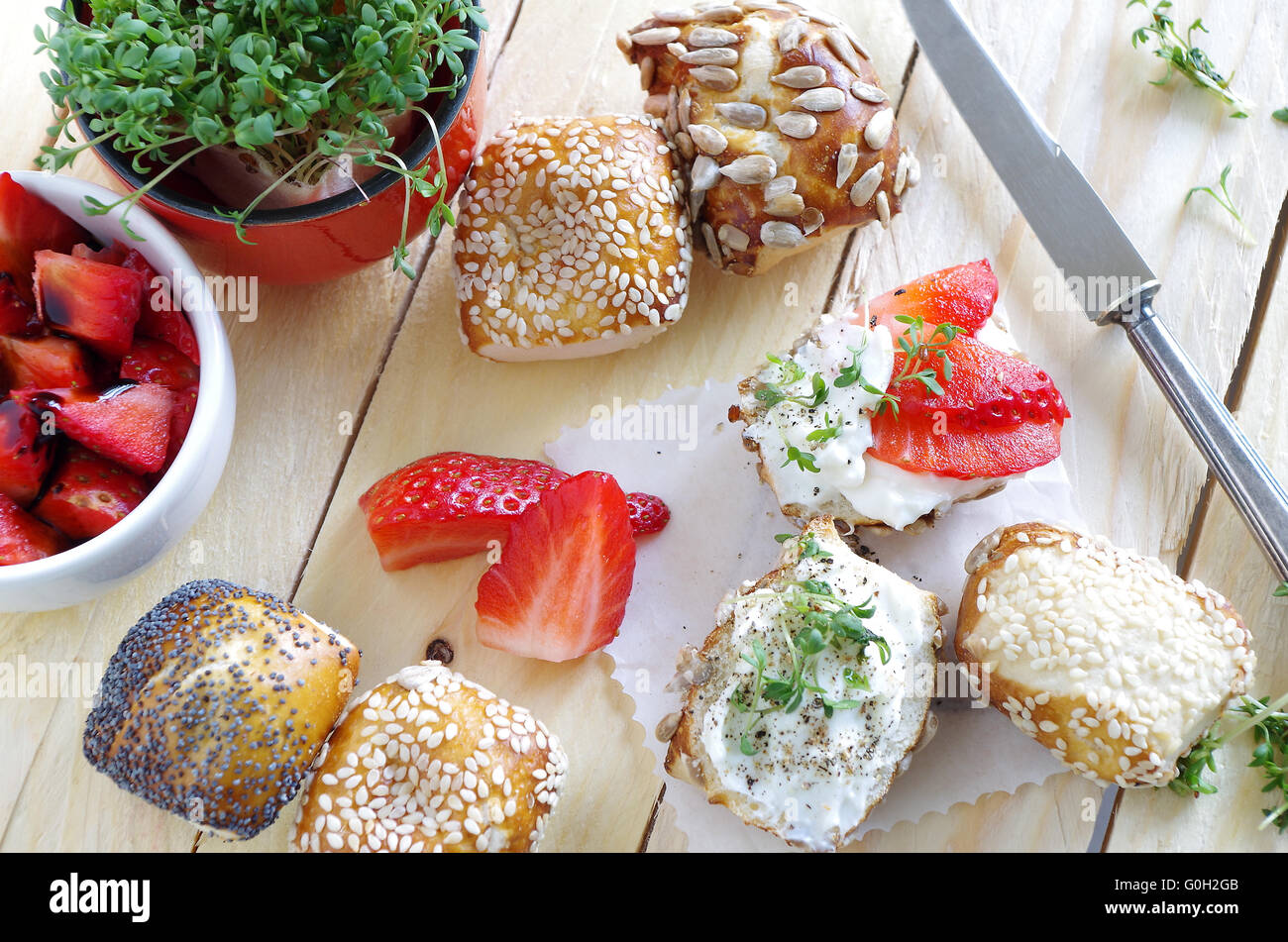 lye roll with cream cheese Stock Photo - Alamy