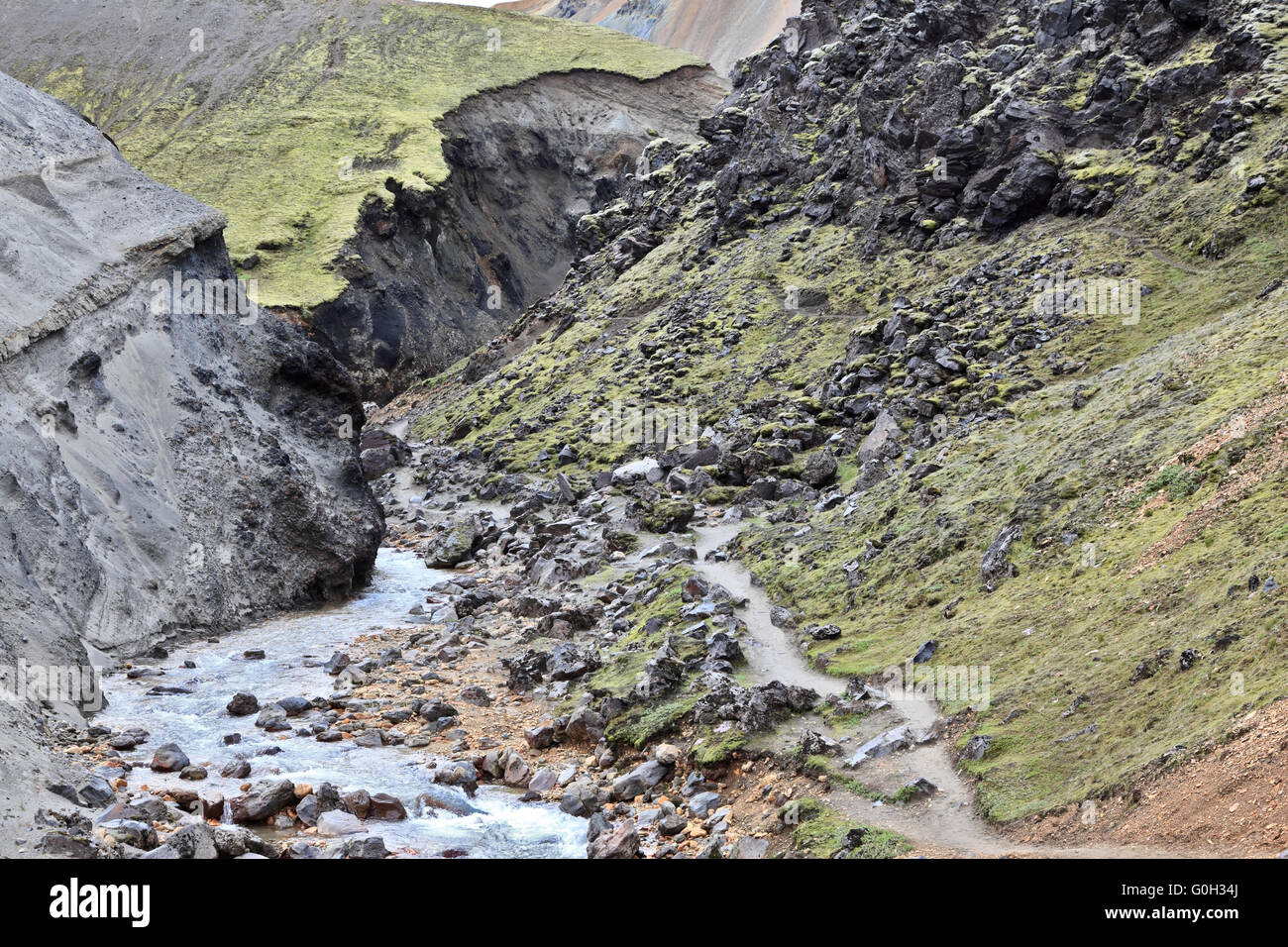 The path down the mountainside Stock Photo - Alamy