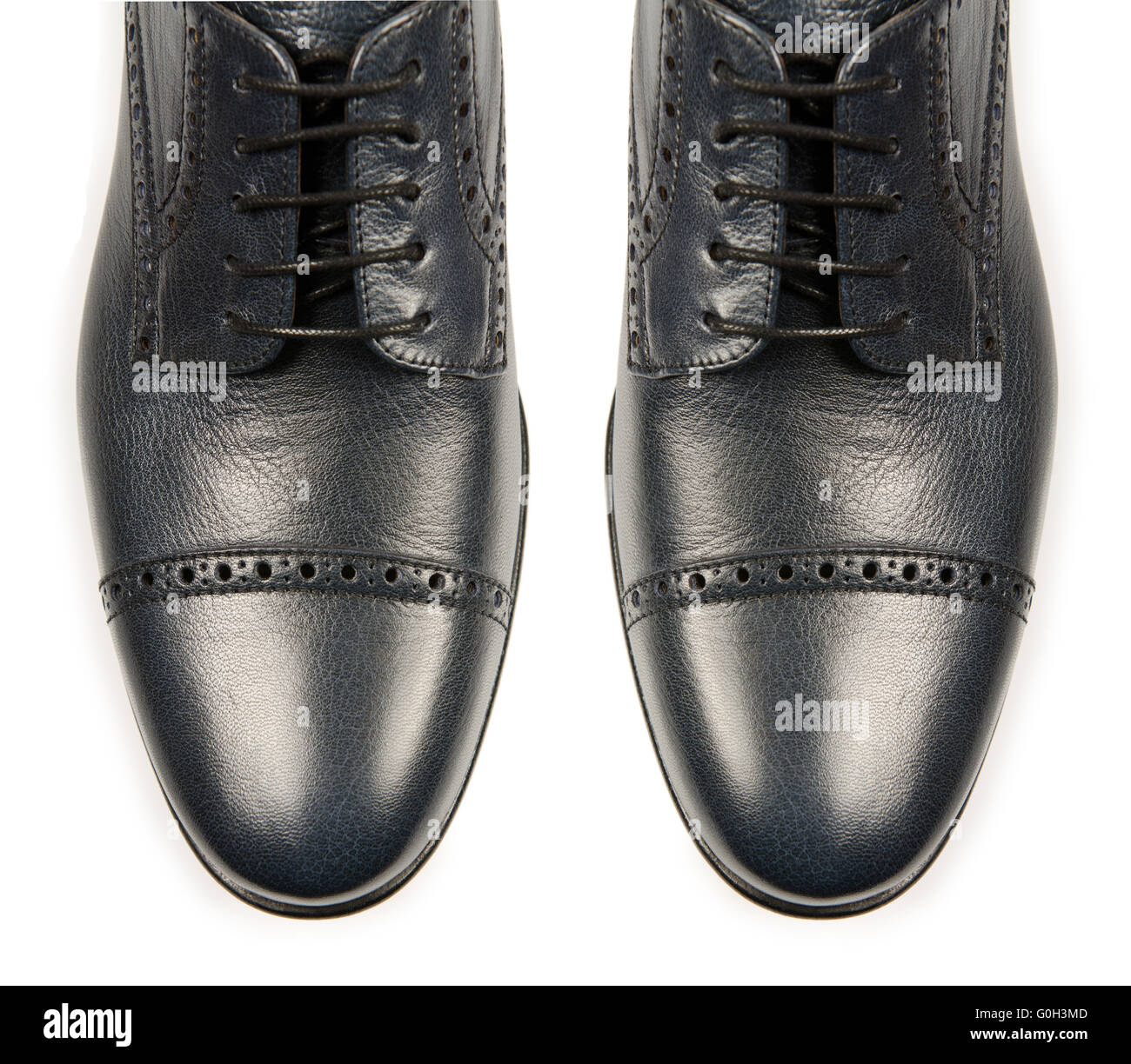 Tip of male shoes isolated on white Stock Photo - Alamy