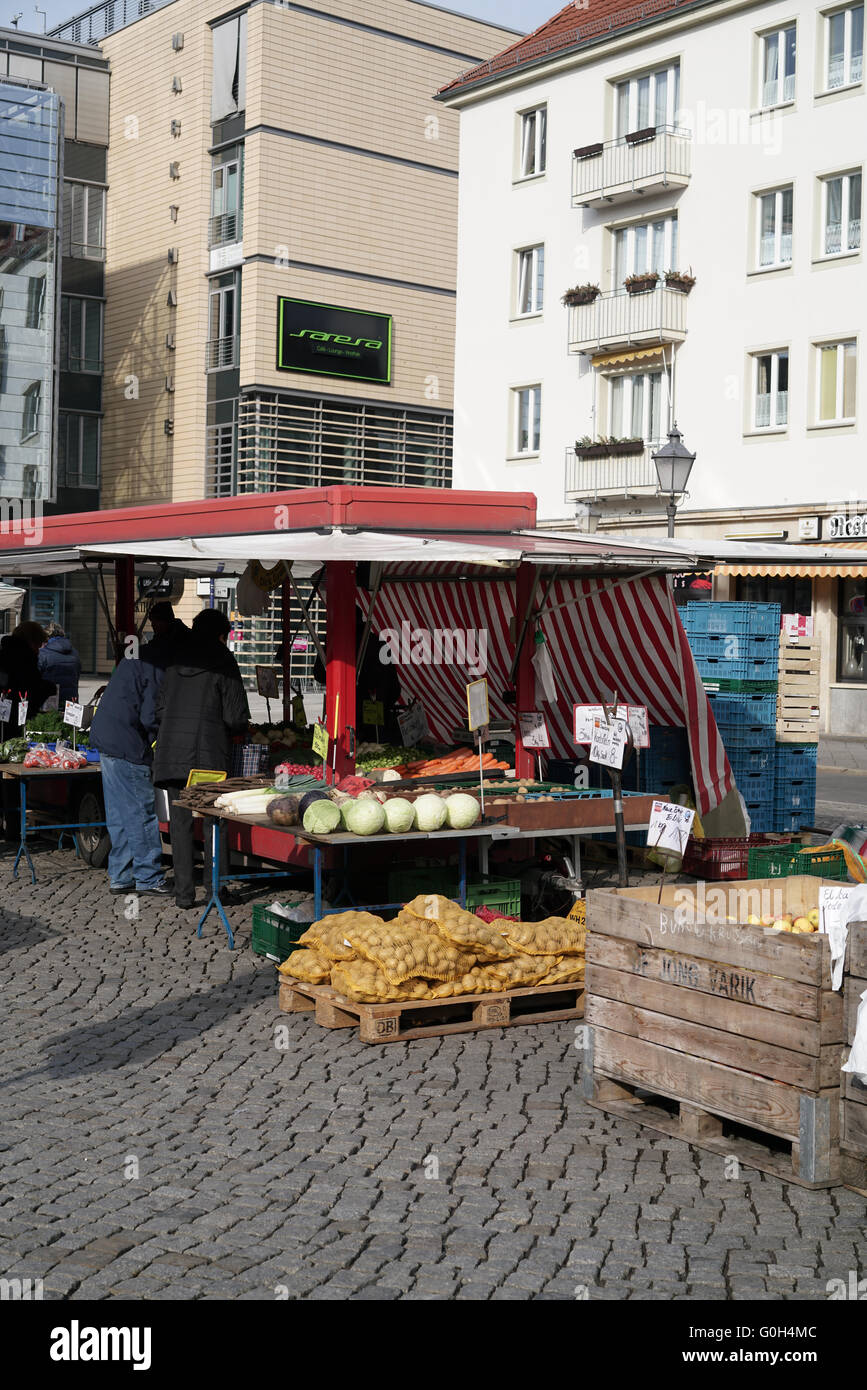 market stall in the old market in downtown Magdeburg Stock Photo - Alamy