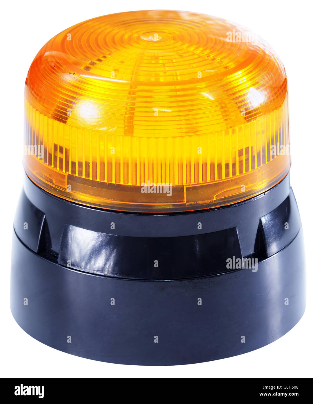 Orange flahing emergency light isolated on the white Stock Photo - Alamy