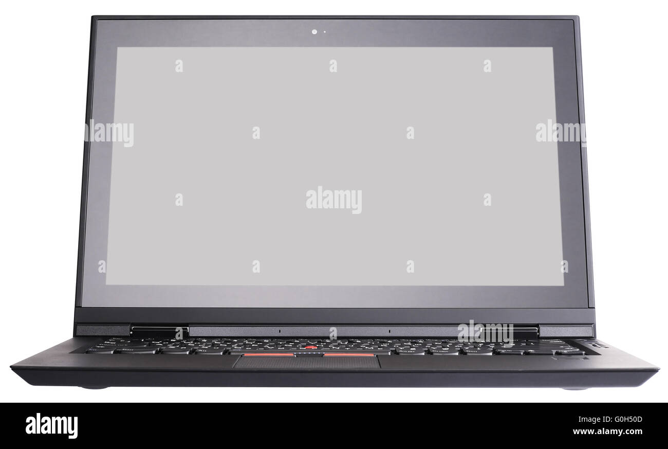 Laptop (notebook) front view isolated on the white Stock Photo - Alamy