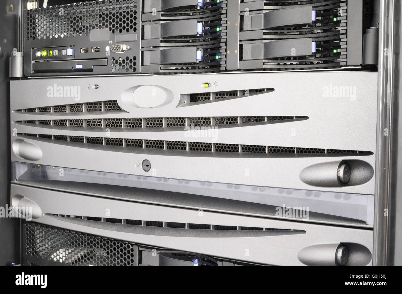 Rack mounted blade servers and system storage Stock Photo - Alamy