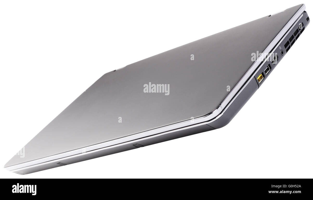 Closed laptop (notebook) isolated on the white background Stock Photo ...