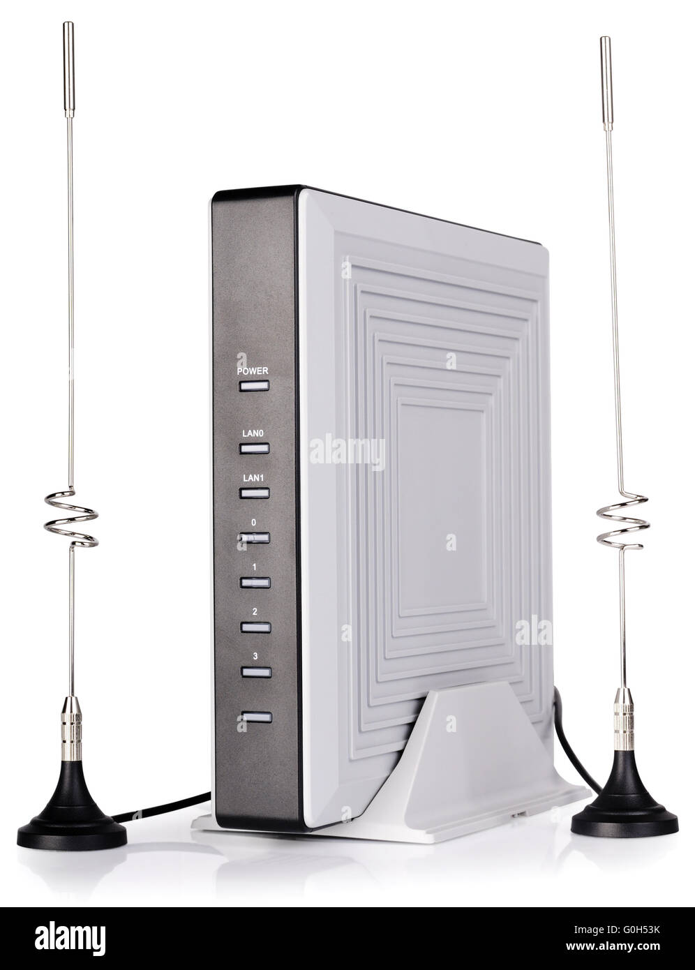 Network wireless device with antennas over white background Stock Photo ...