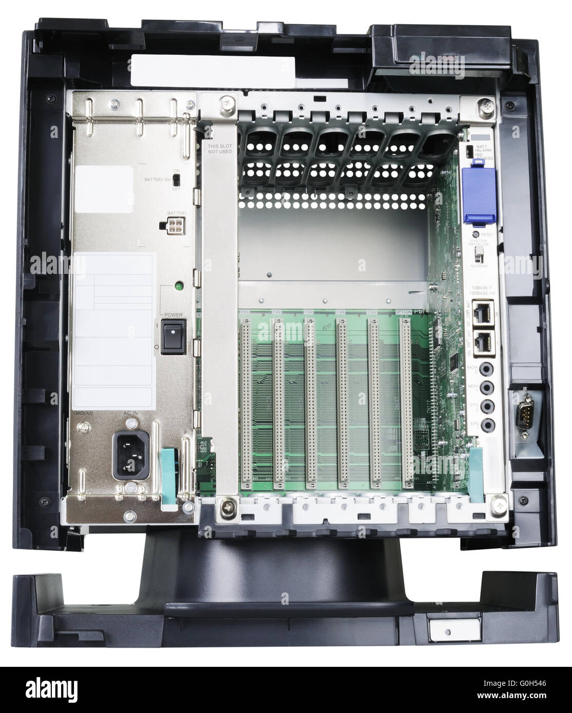 Telephone switch system front view isolated on the white Stock Photo ...