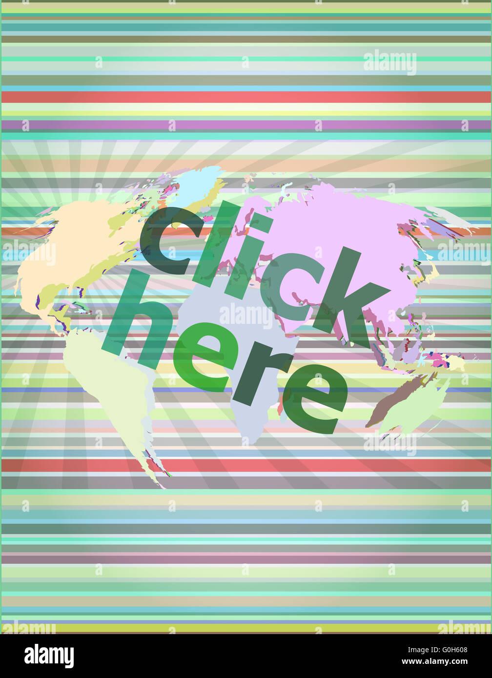 click here text on digital touch screen - business concept vector ...