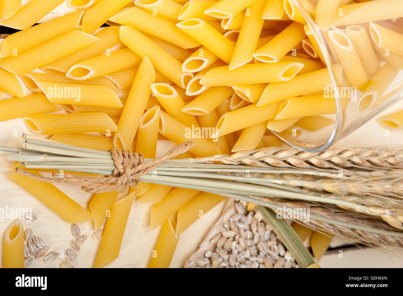 Italian pasta penne with wheat Stock Photo - Alamy