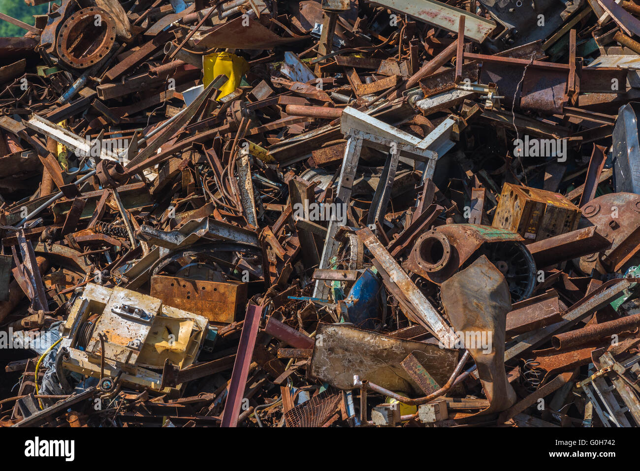 Scrap metal waste in a recycling yard Stock Photo - Alamy