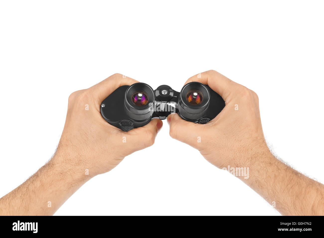 Hands with binoculars Stock Photo - Alamy