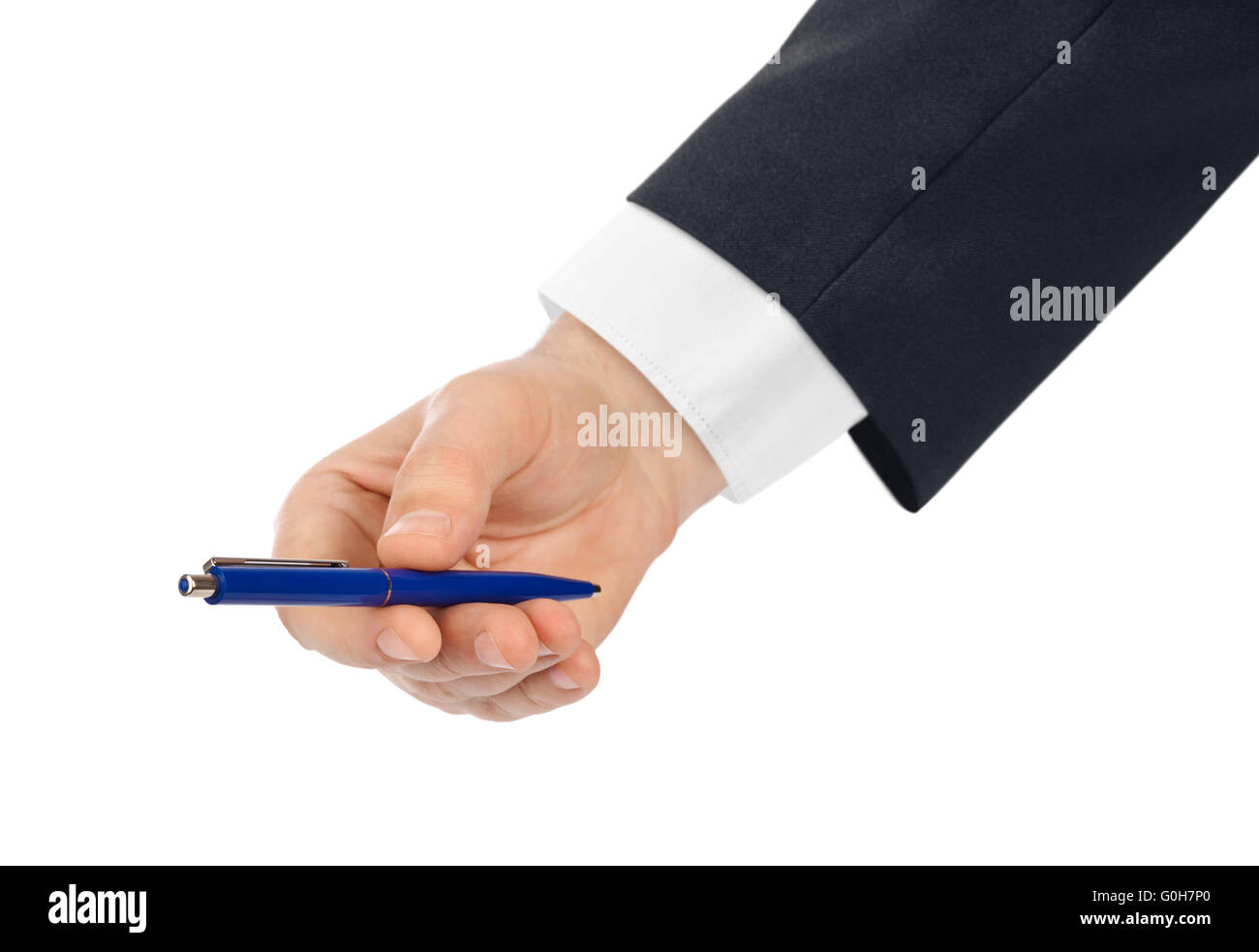 Hand giving pen Stock Photo - Alamy