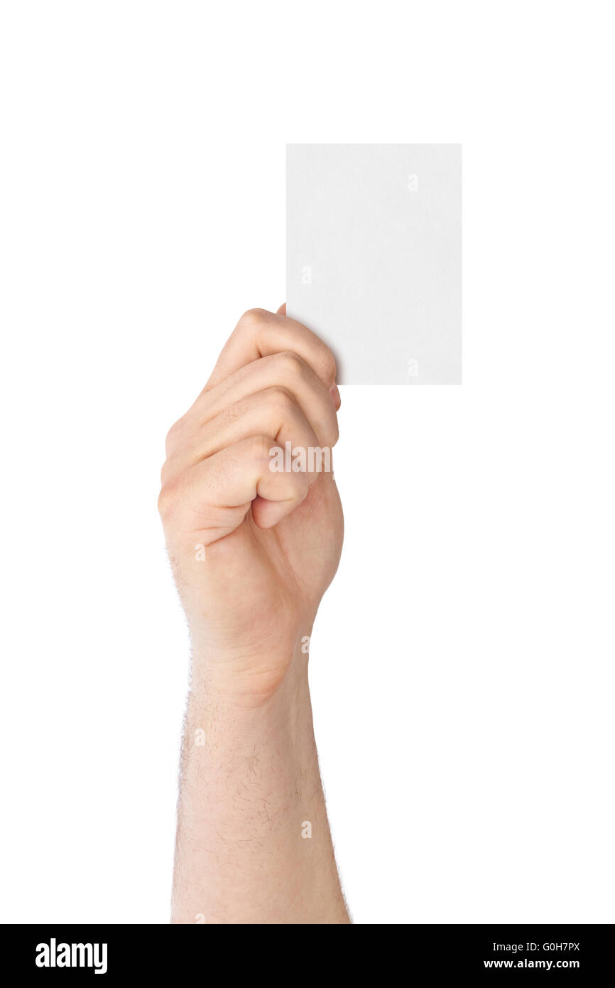 Paper card in hand Stock Photo - Alamy