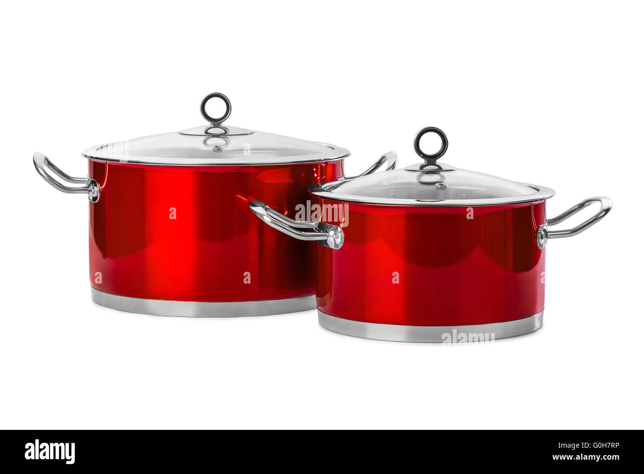 Red steel pans Stock Photo - Alamy