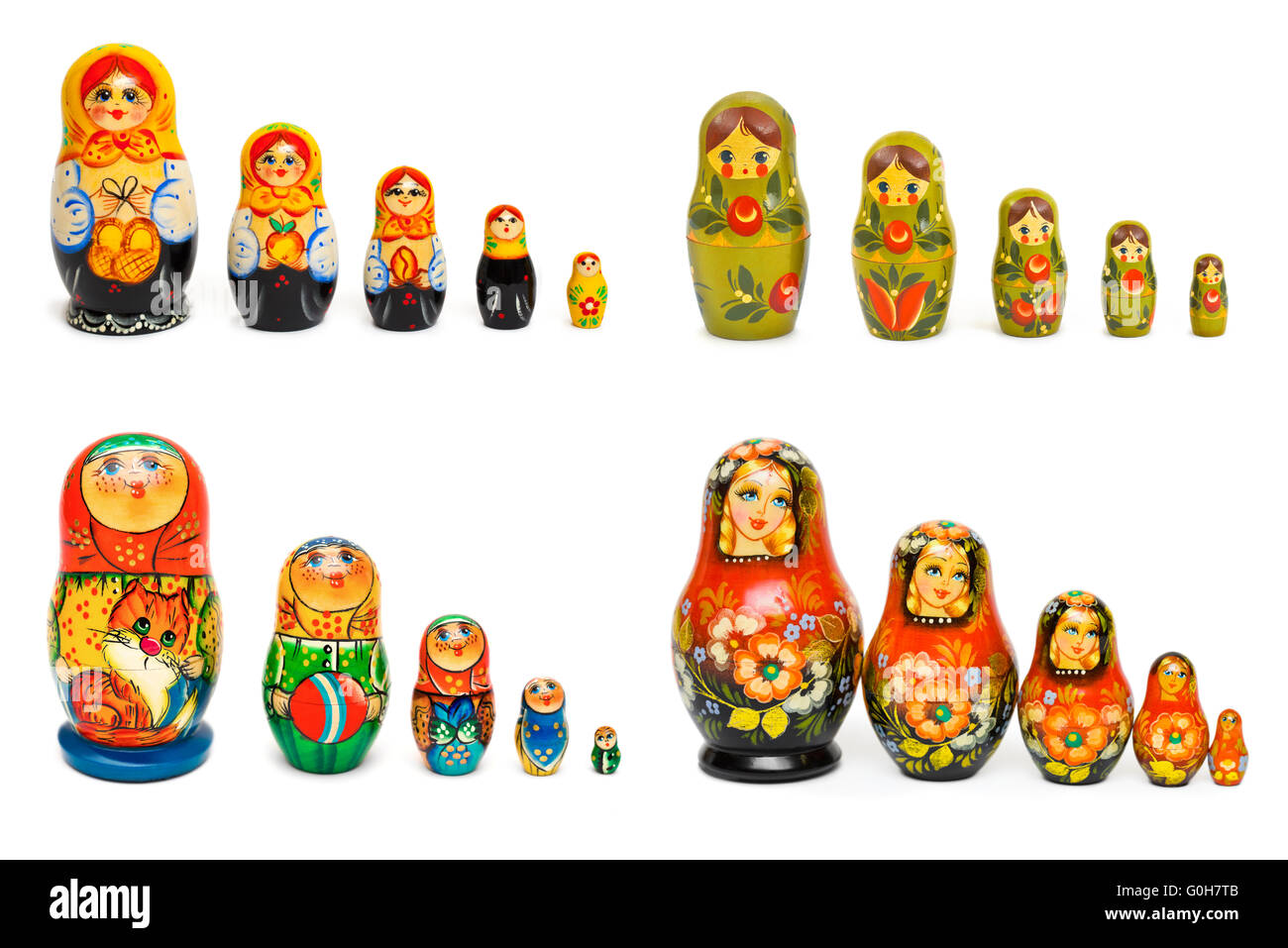 Set of russian toy matrioshka Stock Photo - Alamy