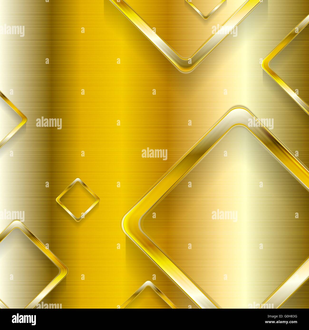 Tech golden design with squares Stock Photo - Alamy