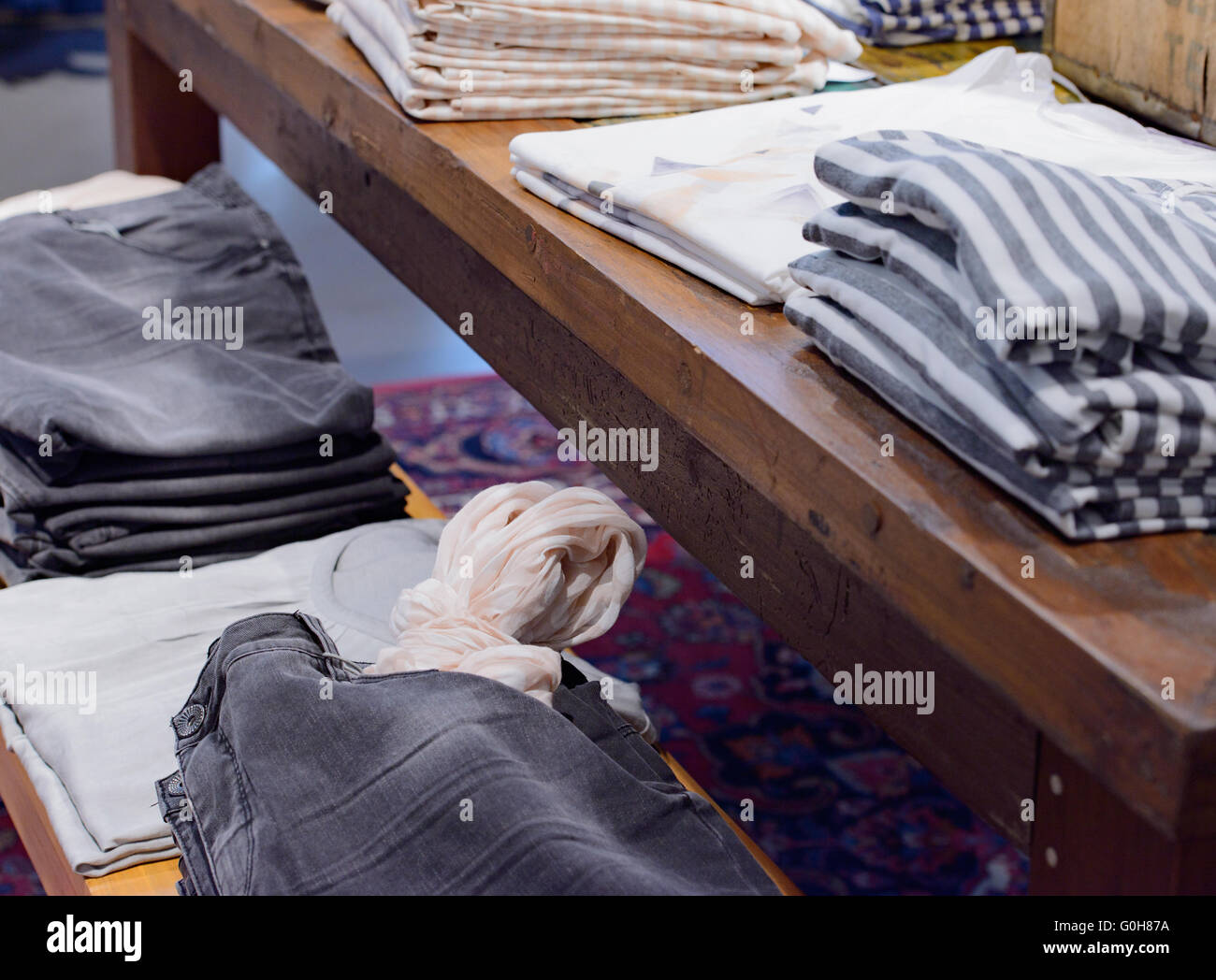 Clothing decorated in a Store Stock Photo - Alamy