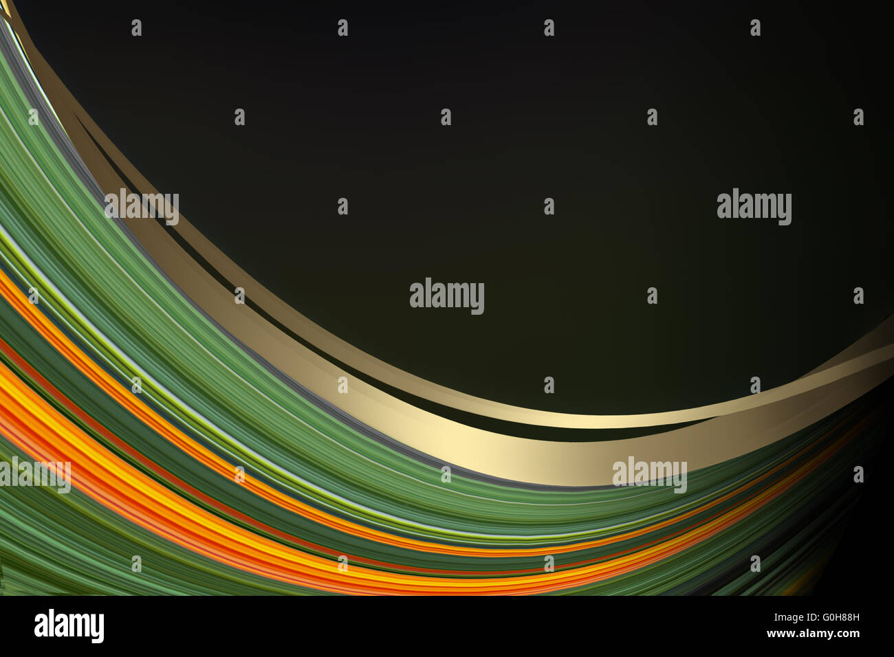 abstract green background with yellow wavy lines Stock Photo - Alamy