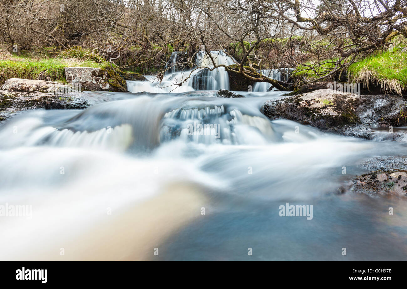 Beautiful mountain waterfall cascades rocks hi-res stock photography ...