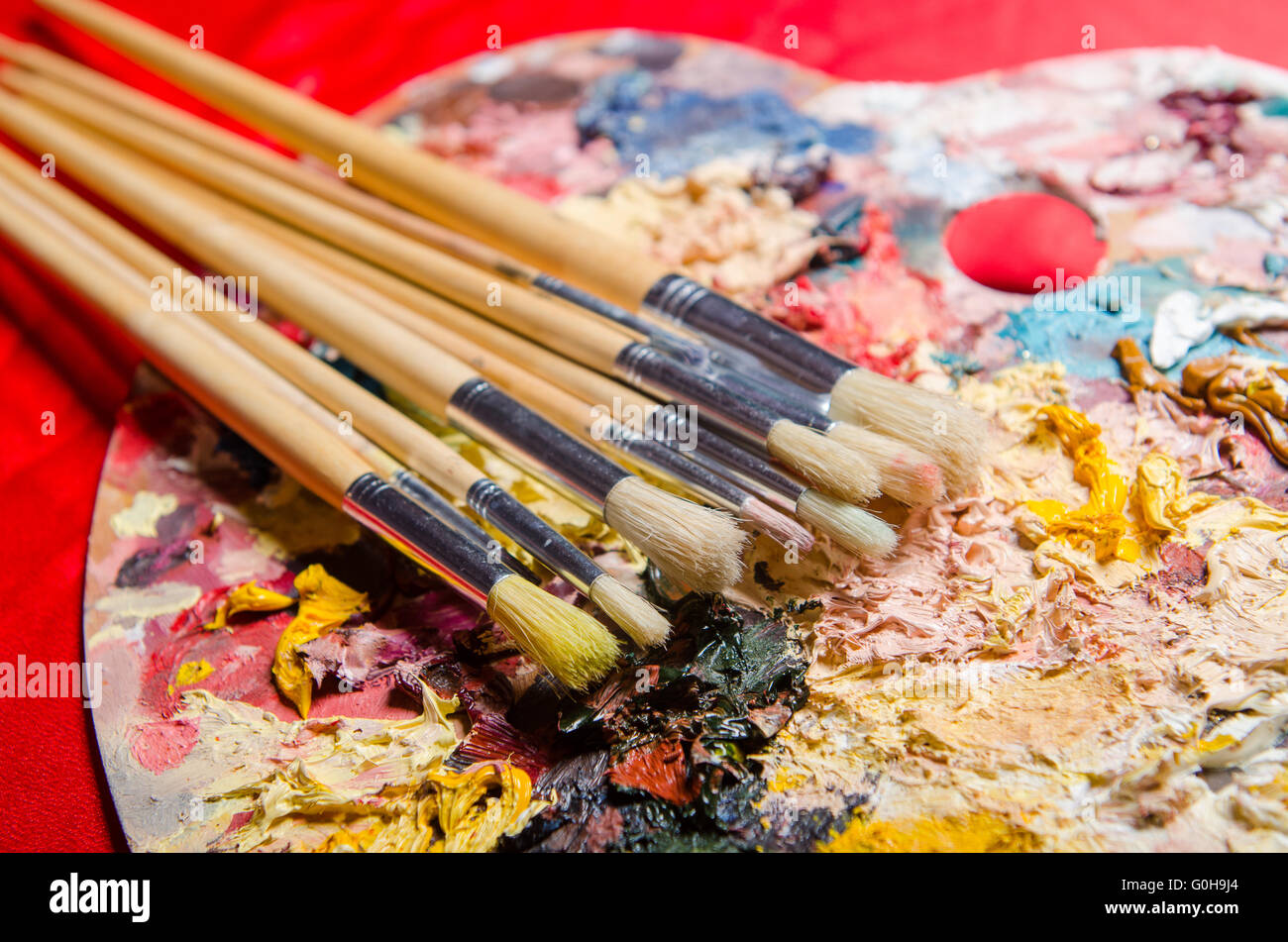 Artist palette in art concept Stock Photo - Alamy