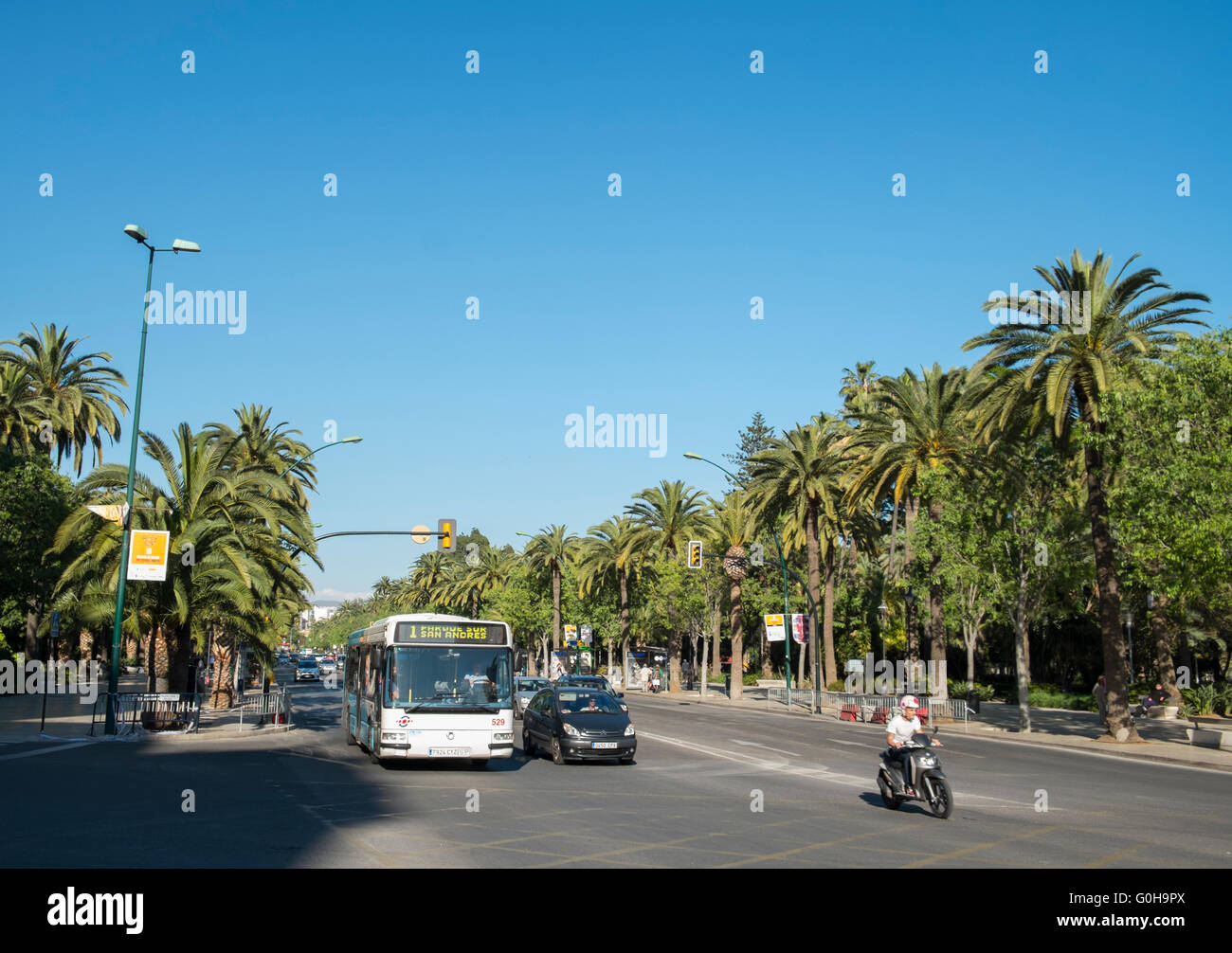 Paseo del parque. málaga, Andalusia, Spain Stock Photo - Alamy