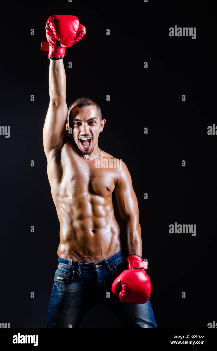 Ripped boxer in sports concept Stock Photo - Alamy